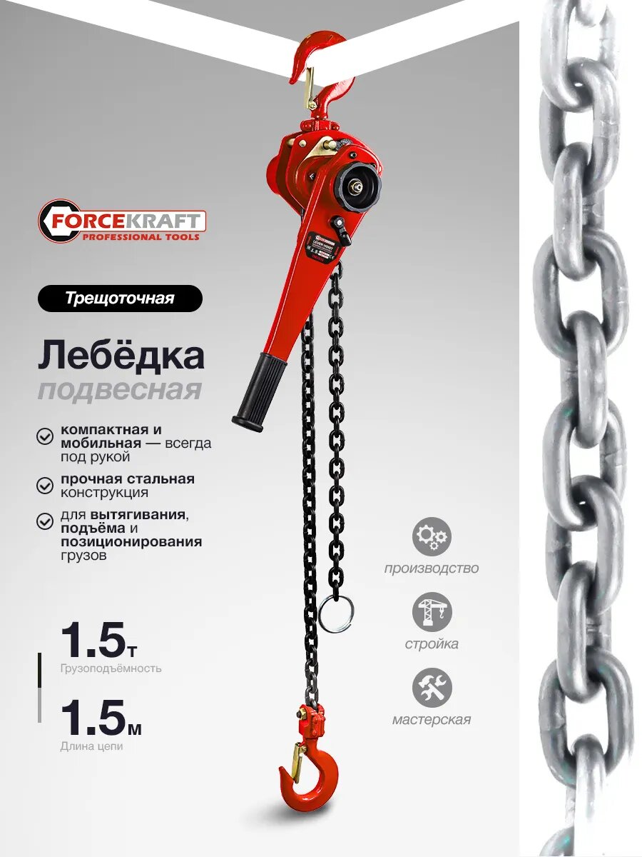 Лебедка ручная подвесная 1,5 т