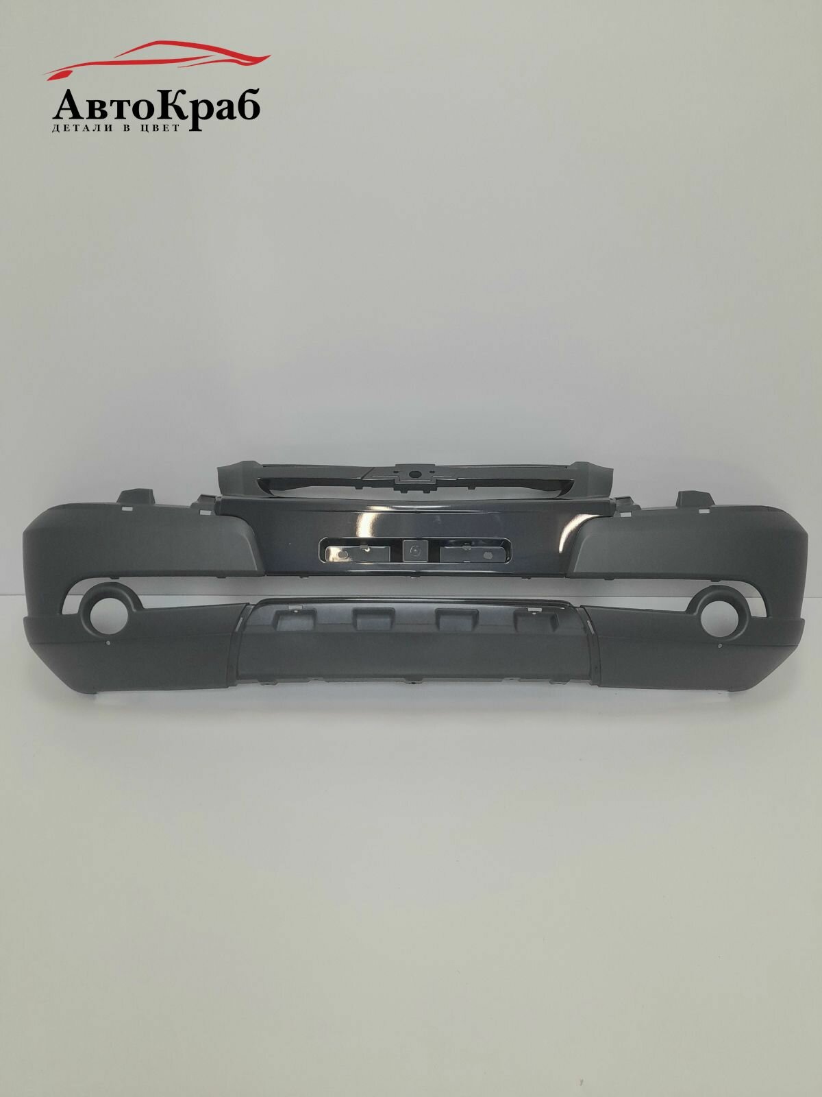 Бампер передний в цвет для Шевроле Нива рестайлинг 2009 - 2020 г. 606 - млечный путь, черный