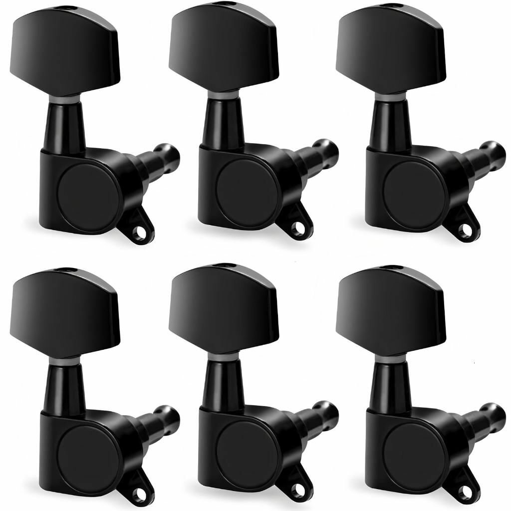 Металлические колки для гитары (6 шт), - 6R Черный