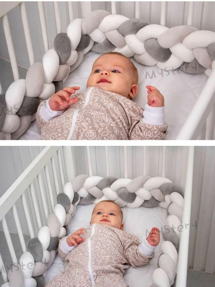 Бортики в кроватку для новорожденных Бортик Косичка В Кроватку 240x15CM