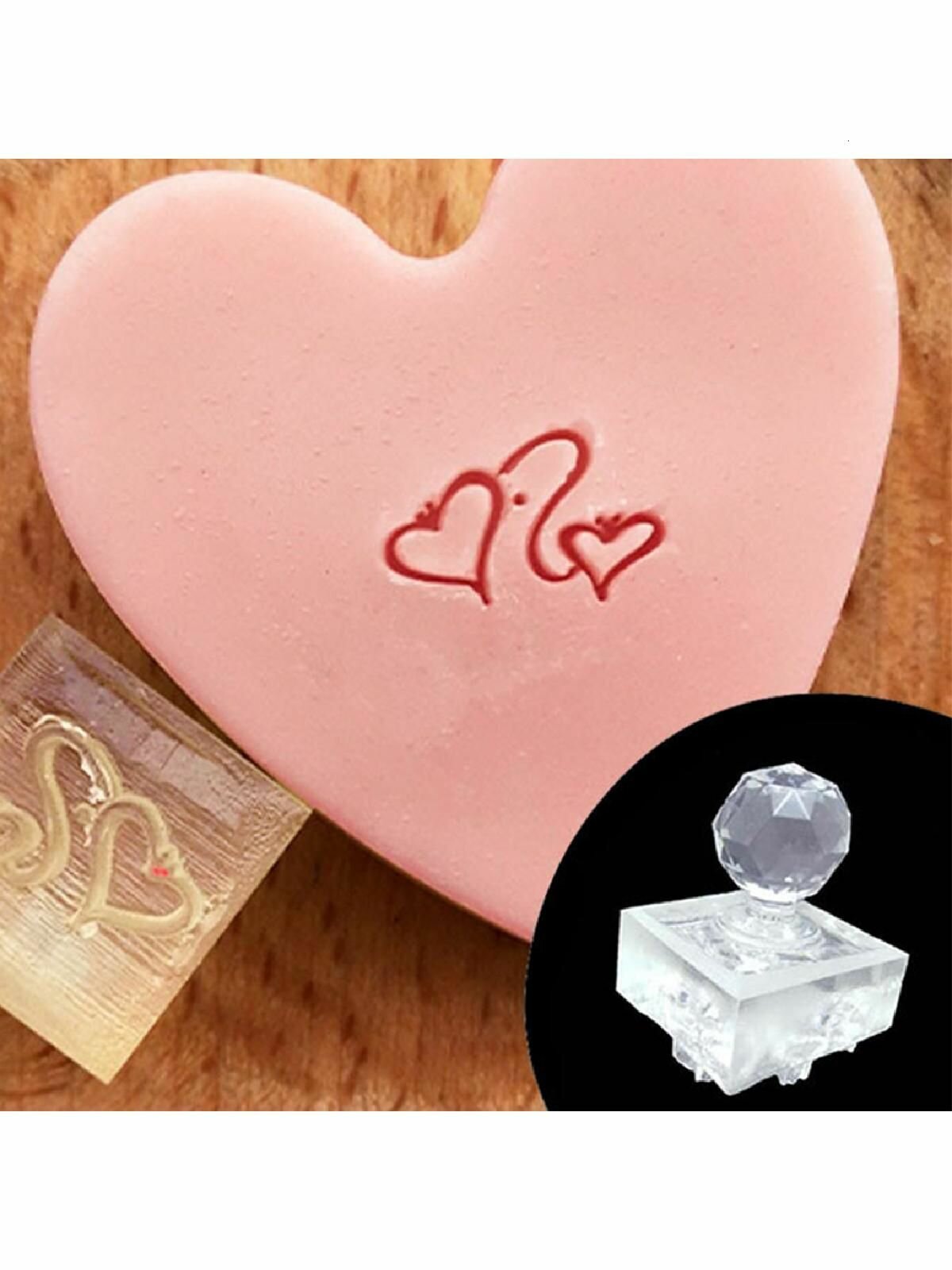 1 Акриловый штамп для мыла ручной работы День святого Валентина с ручкой Z0023AX
