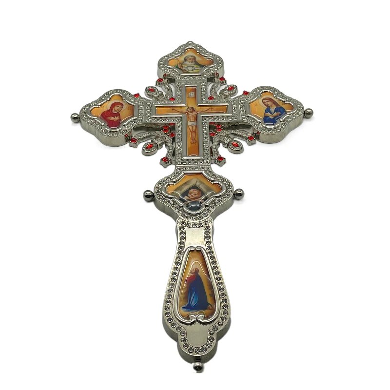 Православный крест из металла С наилучшими пожеланиями Silver