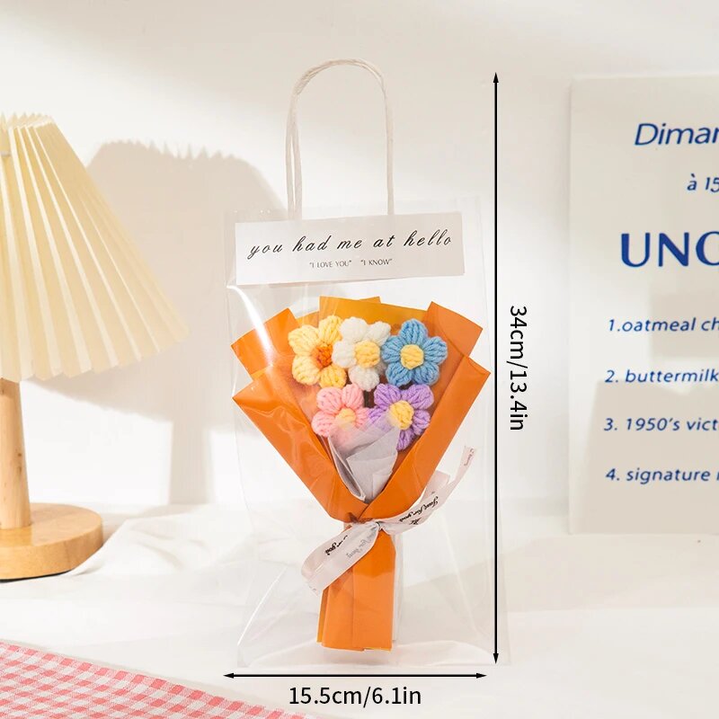 Вязаный букет цветов, вязаный крючком цветок, искусственный тканый цветок, подарки для гостей свадьбы, подарки на день учителя, выпускной