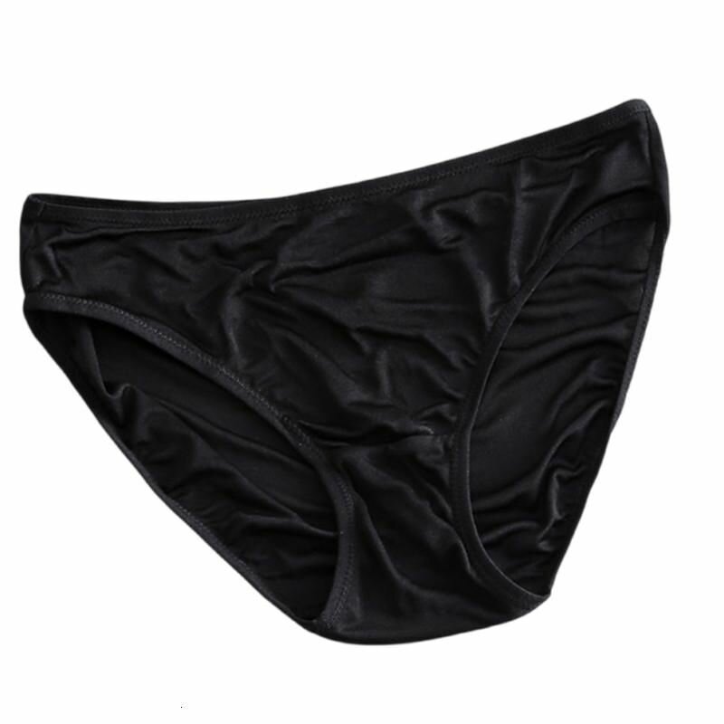 Шелковые трусики для женщин, Черный - XL