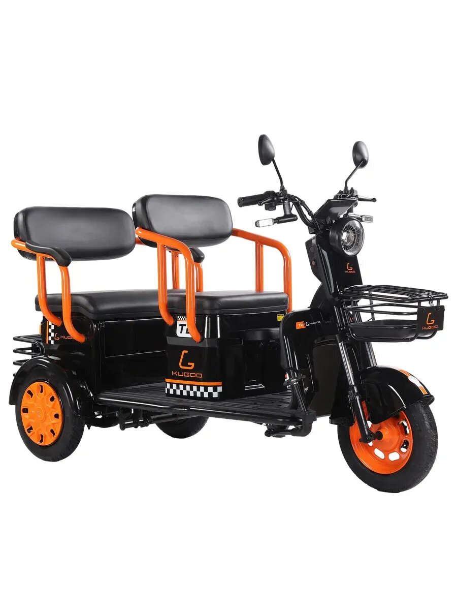 Электроскутер трехколесный Kugoo T2 500W, 60V/20.8AH мощный черный