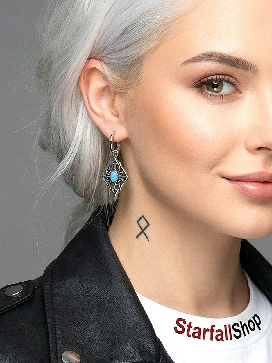 Серьги-трансформеры, искусственный камень