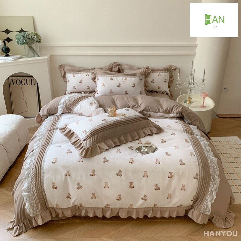 Эксклюзивный комплект постельного белья Miss Deer Princess Wind на 4 предмета украшен цветочными мотивами