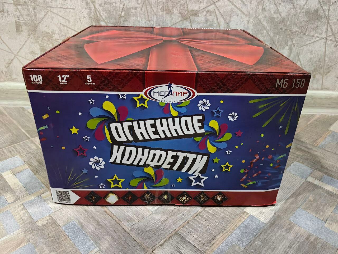 Батарея салютов Мегапир Огненное конфетти - 100 залпов калибром 1.2"(30мм)