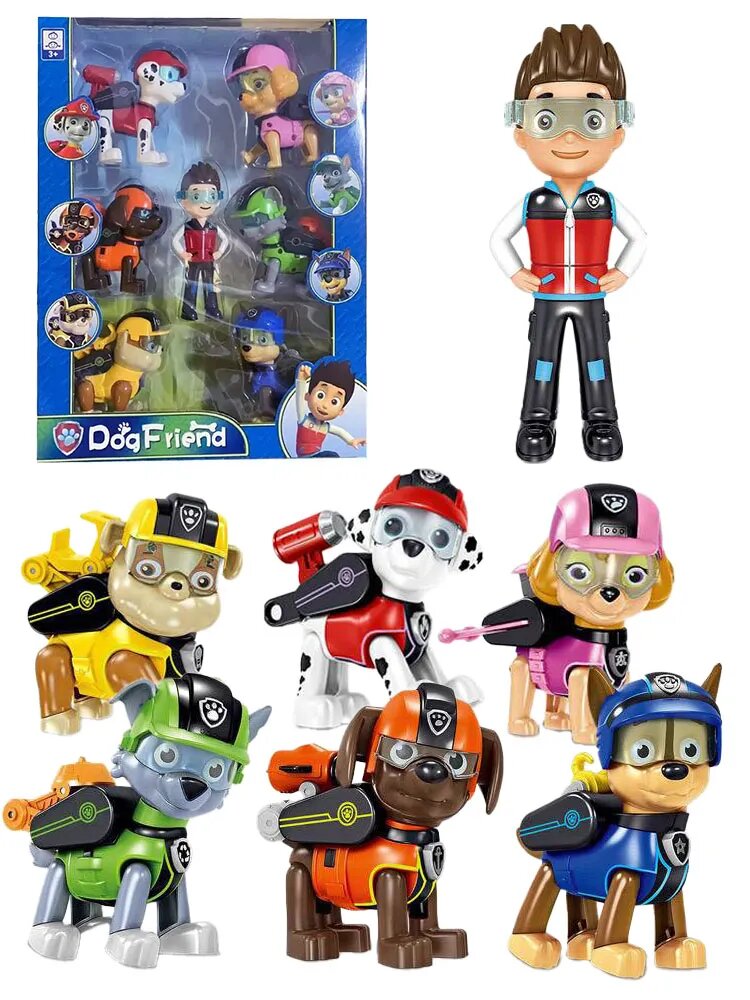Комплект фигурок Щенячий патруль 7 шт. (Paw Patrol) – игрушки для мальчиков, фигурки героев любимого мультфильма, пластик