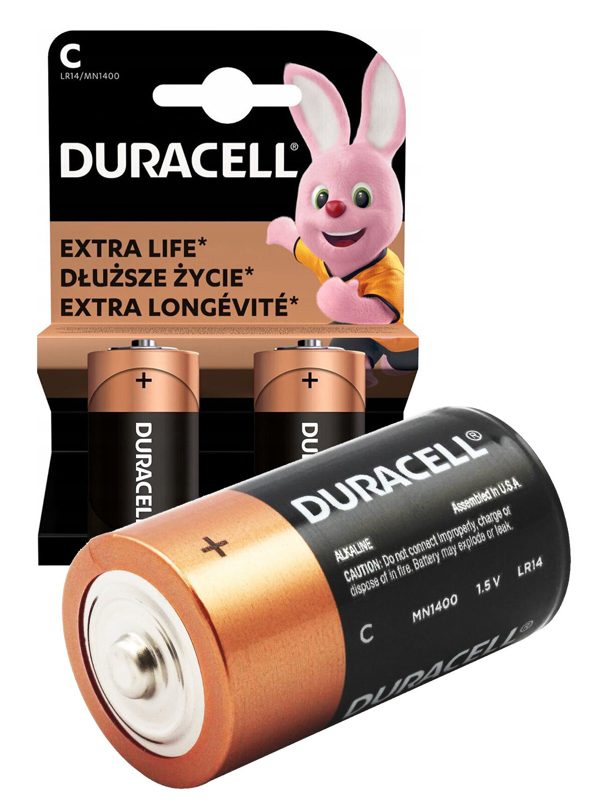 Батарейки Duracell Basic LR14 C Baby A343 MN1400 блистер 2 шт