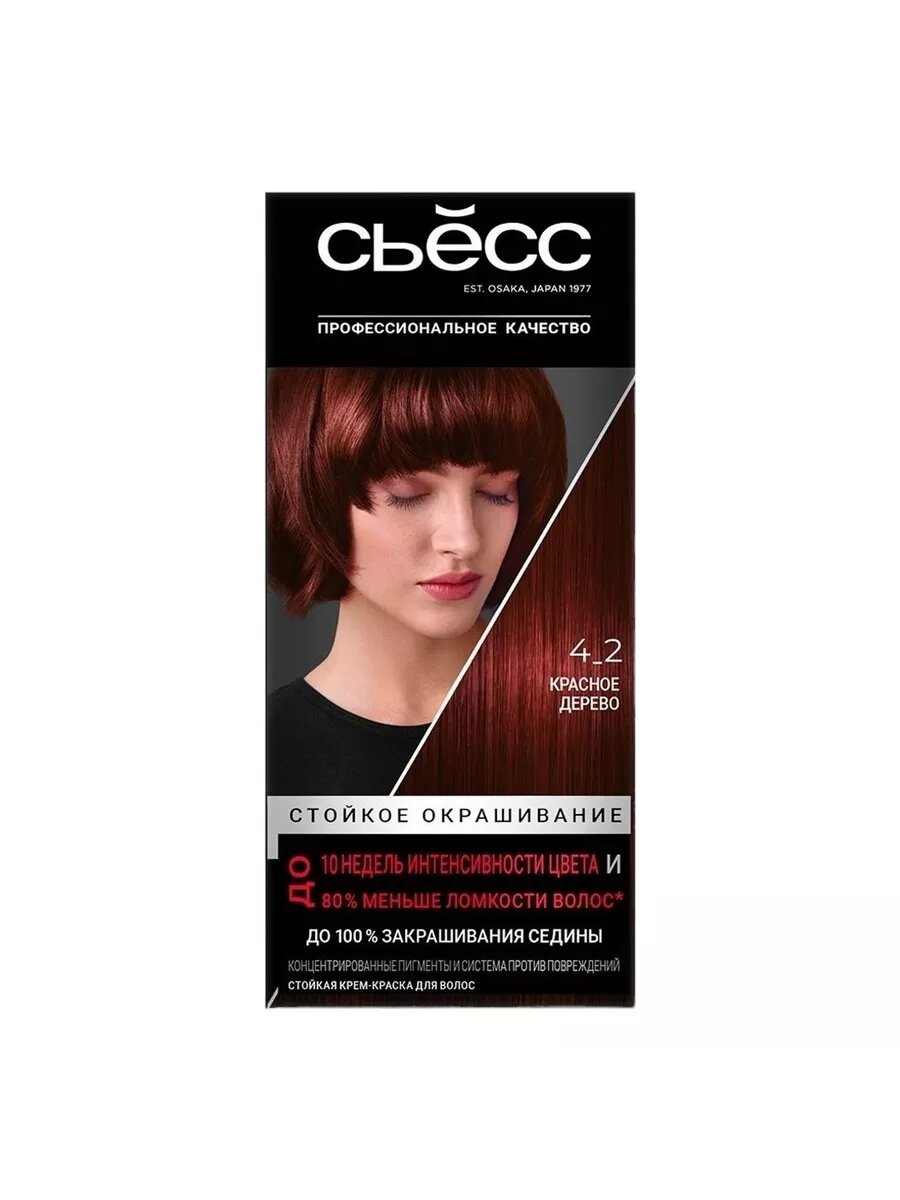 Крем-краска для волос Сьесс Color 4.2 Красное дерево 115 мл