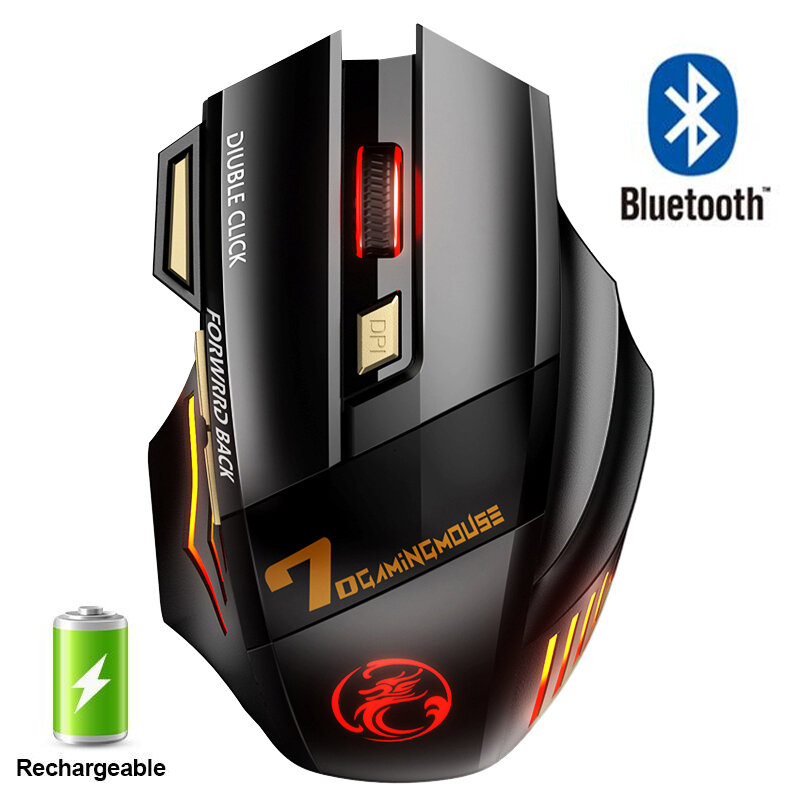 Перезаряжаемая беспроводная мышь bluetooth gamer gaming mouse компьютерная эргономичная m