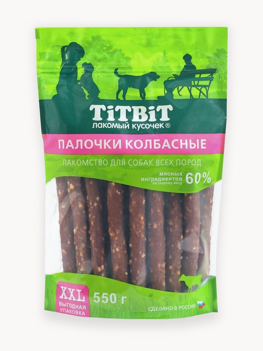 Лакомство для собак всех пород TiTBiT Палочки колбасные - XXL, 550 г
