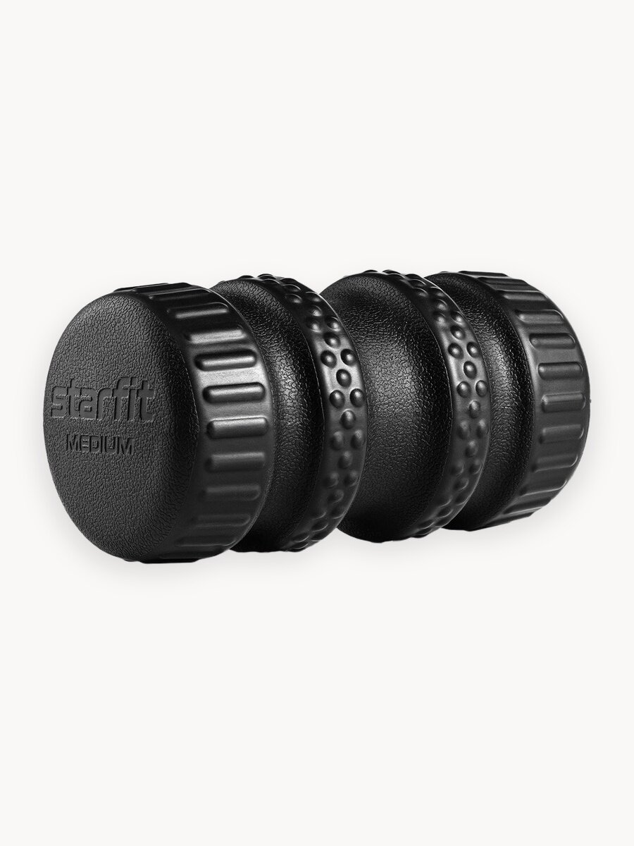 Ролик массажный STARFIT FA-526, PU, средняя жесткость, 15x8 см, цвет черный