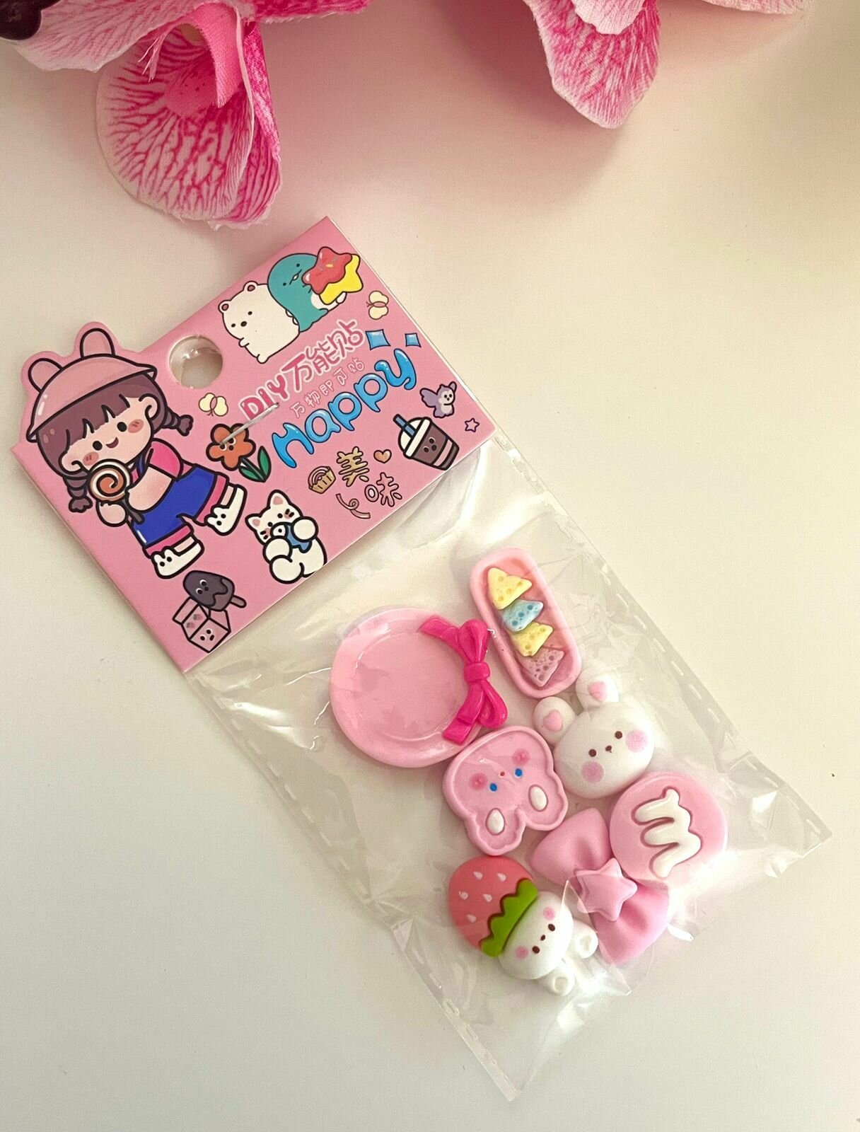 Декоративные наклейки-шармы ЗD Kuromi My Melody Cinnamoroll Pompurin