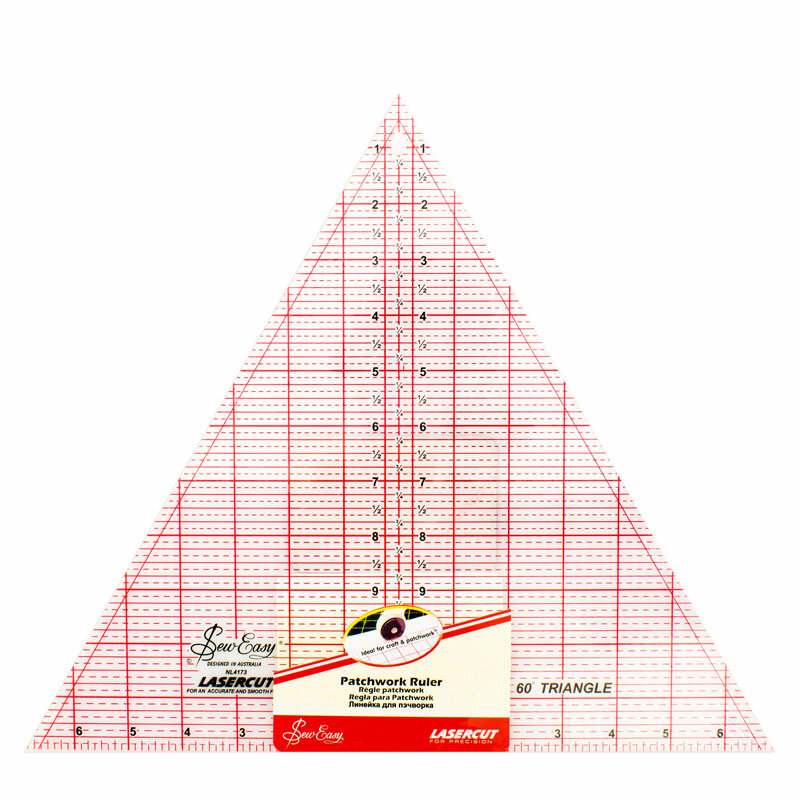 Линейка-треугольник с углом 60* разметка в дюймах размер 12 x 13 7/8 Hemline NL4173