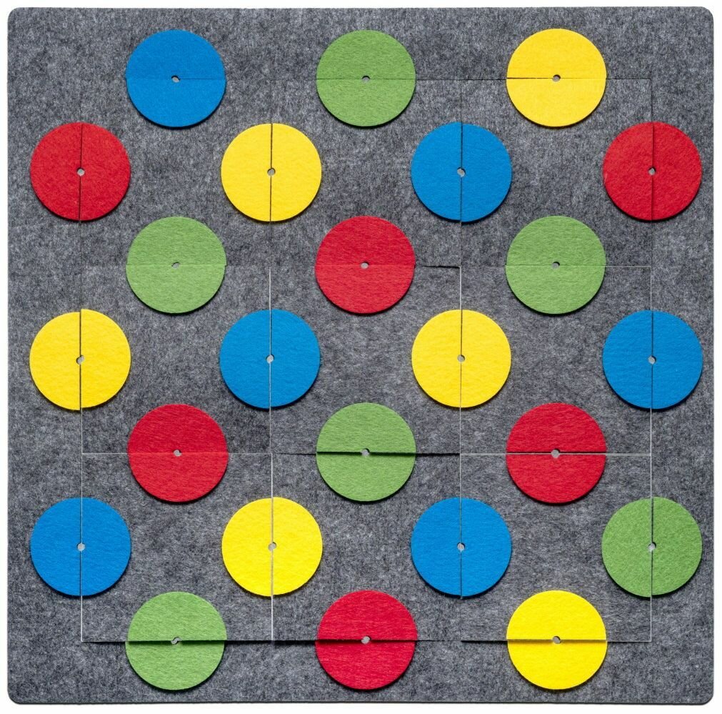 Дидактический коврик Smile Decor "Круги", головоломка из фетра на липучках с геометрической мозаикой, развитие логики и концентрации внимания