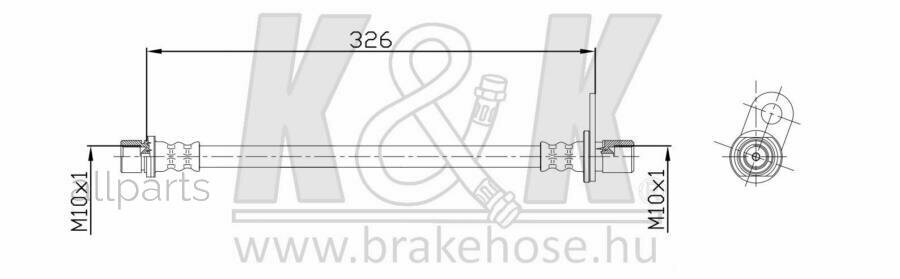 K&K FT2180 Шланг тормозной TOYOTA Carina E Salon (_T19_) 2.0 TD 01.96-09.97