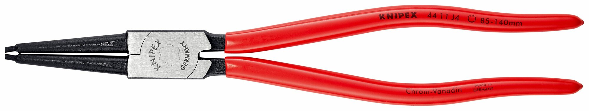 Щипцы KNIPEX для внутренних стопорных колец, прямые губки, d 85-140 мм, длина 320 мм, фосфатированные KN-4411J4