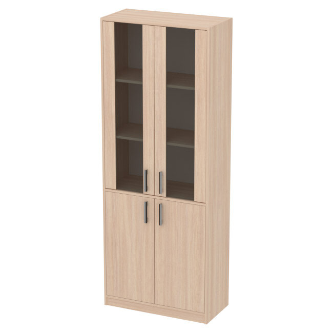 Шкаф Меб-фф Офисный шкаф ШБ-3+ДВ-62+С-17МВ графит цвет Дуб Молочный 77/37/200 см