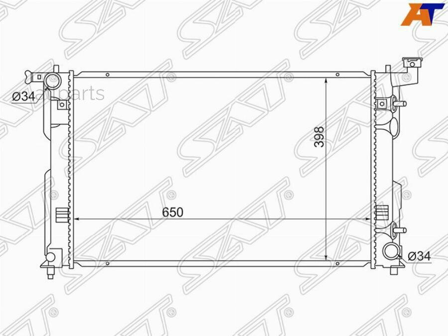 SAT TY0003-SV50 Радиатор Toyota Vista 98-03 / Vista Ardeo 98-03