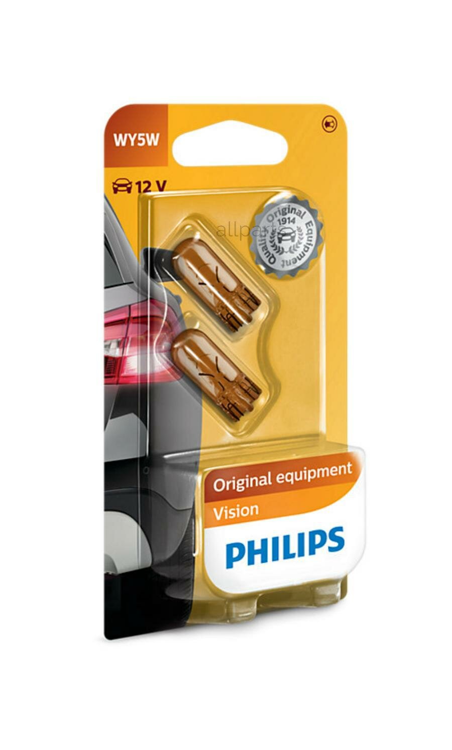 PHILIPS 12396NAB2 Лампа 12V WY5W 5W PHILIPS 2 шт. блистер 12396NAB2