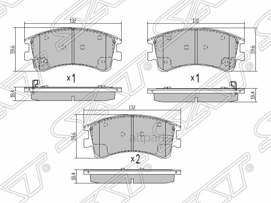 SAT ST-G2YS-33-28Z Колодки тормозные (Спереди) Mazda 6 02-08 / Atenza 02-07