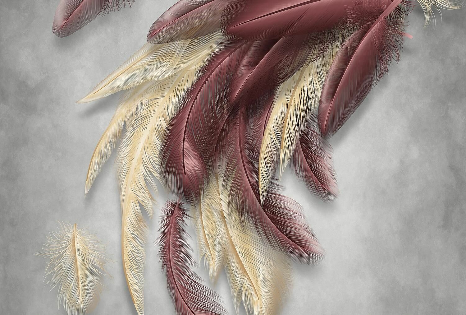Фотообои/F коллекцияF-245 Бордовые перья 400х270-1Divino