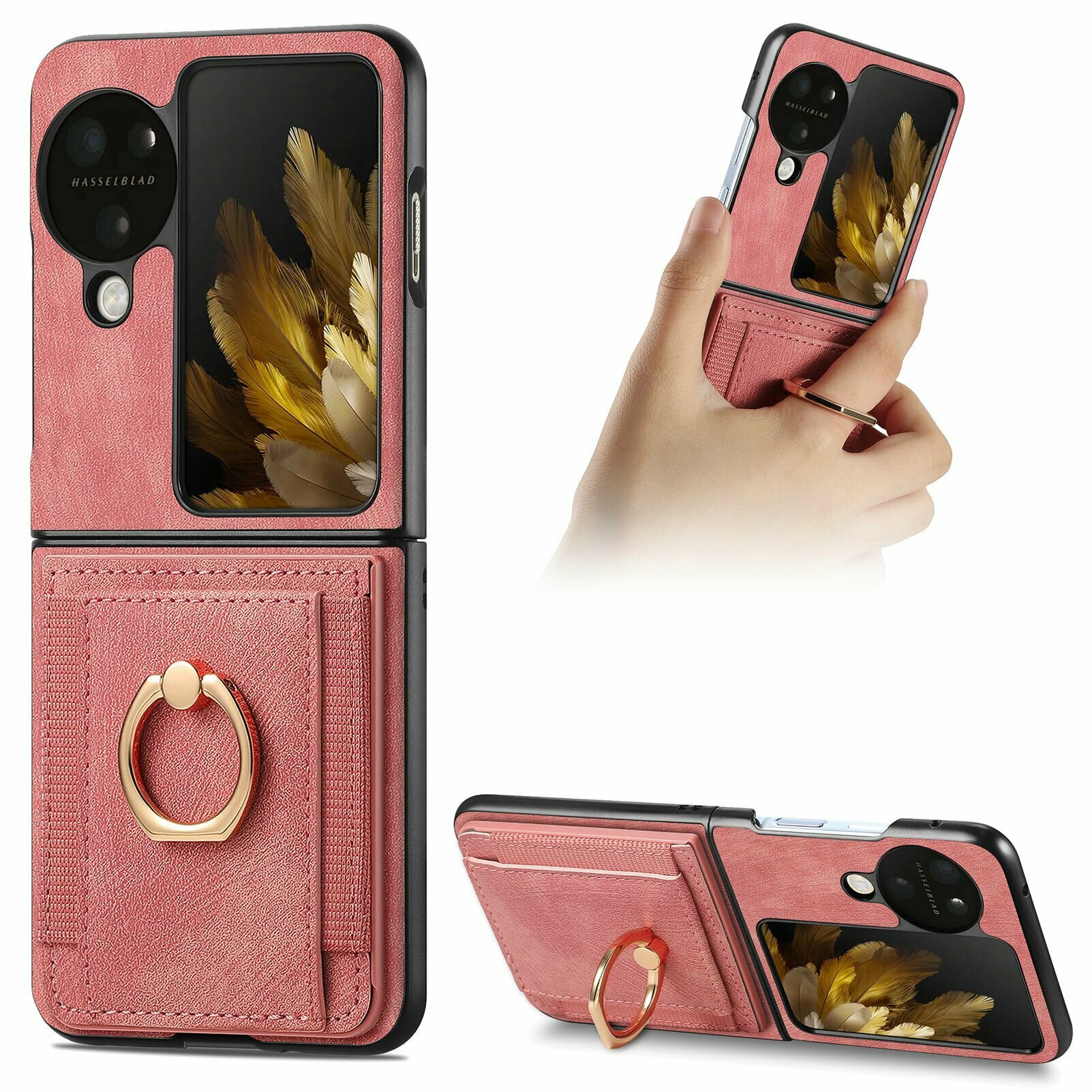 Модный чехол с держателем для карт MyPads для Oppo Find N3 Flip