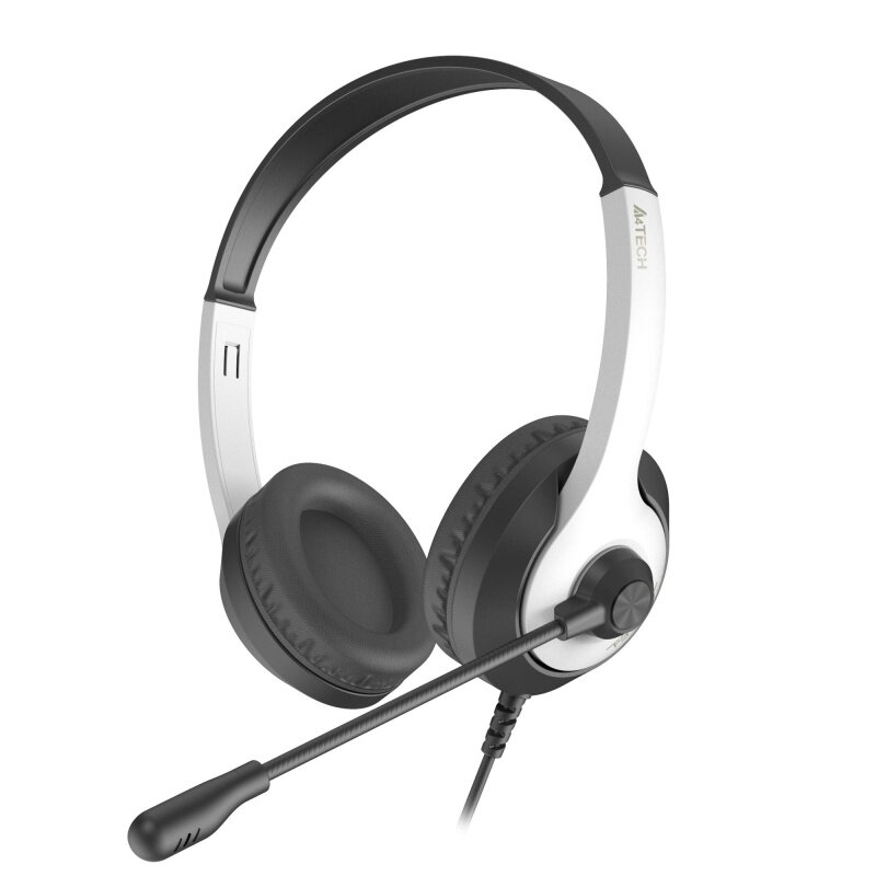 Гарнитура A4Tech "Fstyler", бело-черная, 2 м, накладная, USB (FH100U (PANDA))