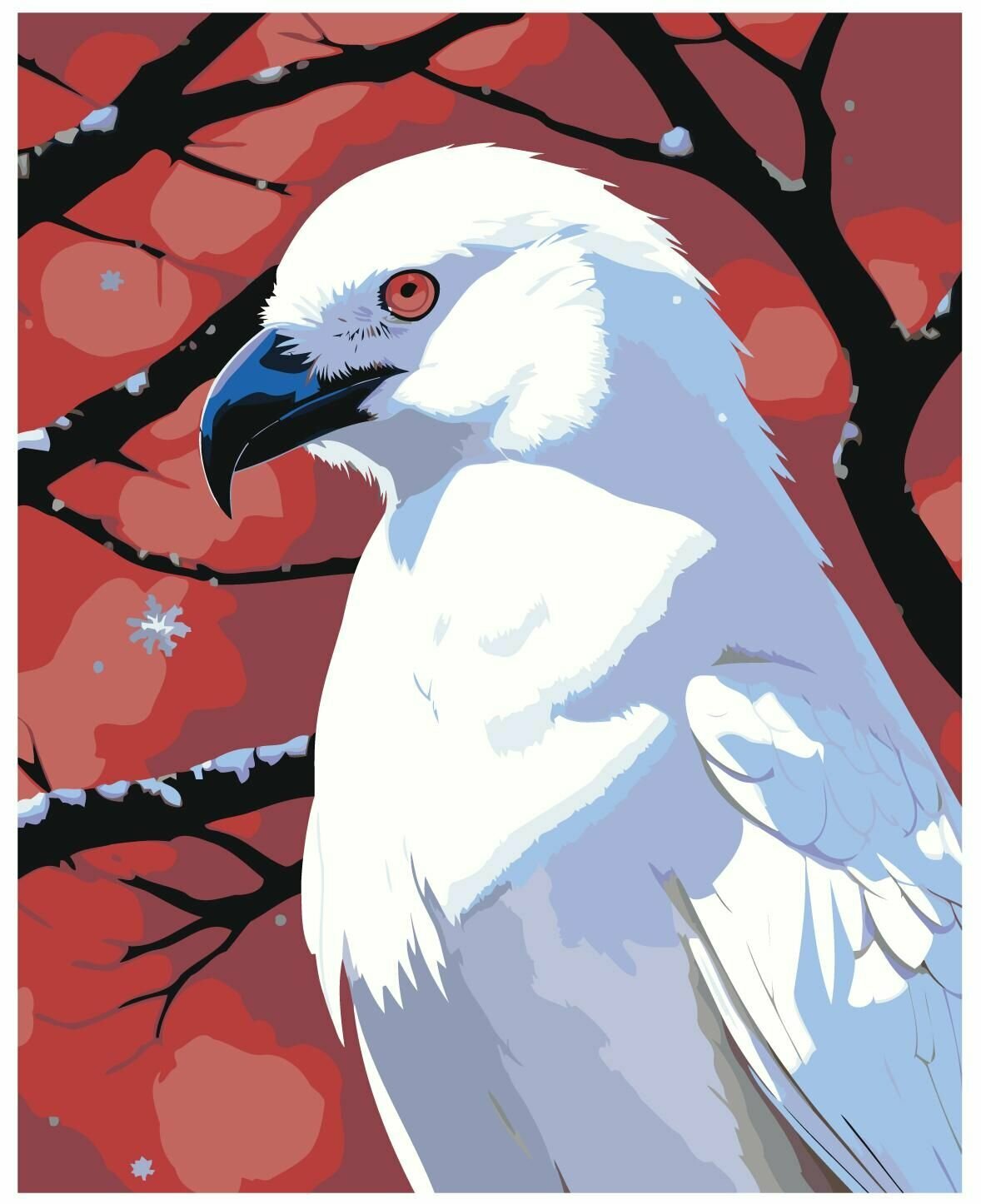 Картина по номерам,"Живопись по номерам", 40 x 50, LI-374, белый ворон аниме,