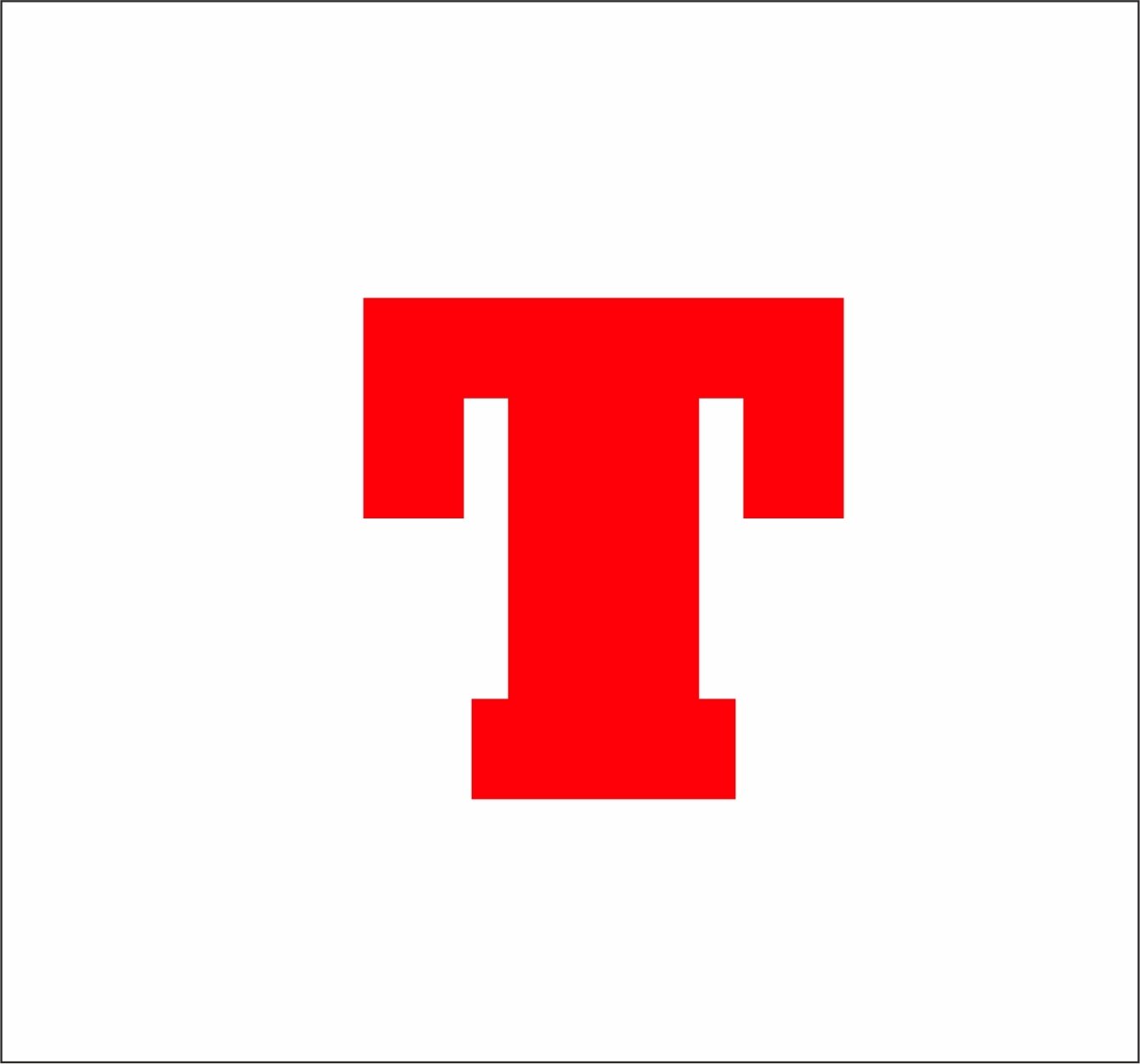 Буква Т из акрила для вывесок 9 см / шрифт 6 красный