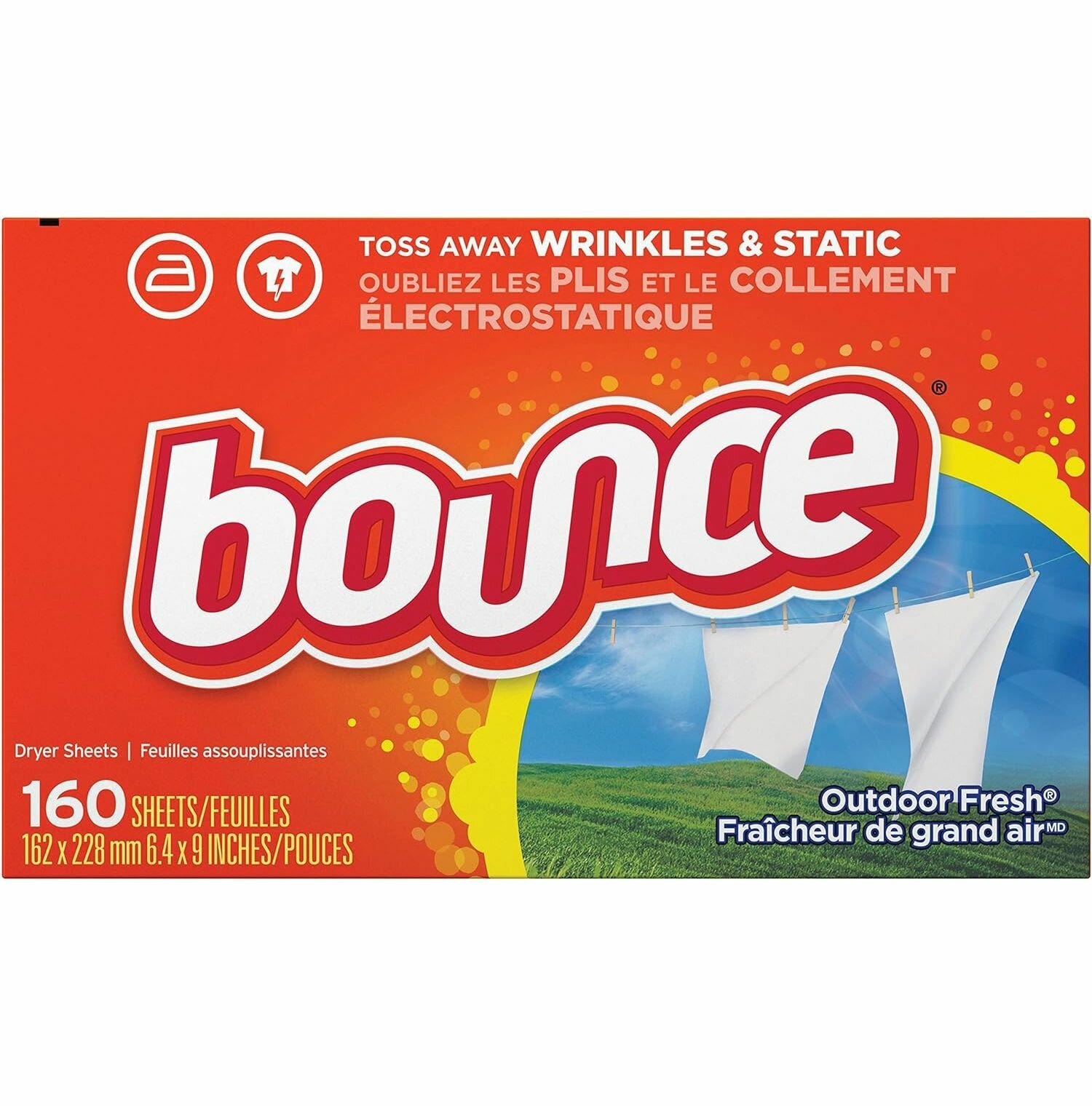 Bounce Сушильные листы салфетки для сушки белья для сушильных машин, кондиционер для смягчения ткани, аромат свежести, 160 листов