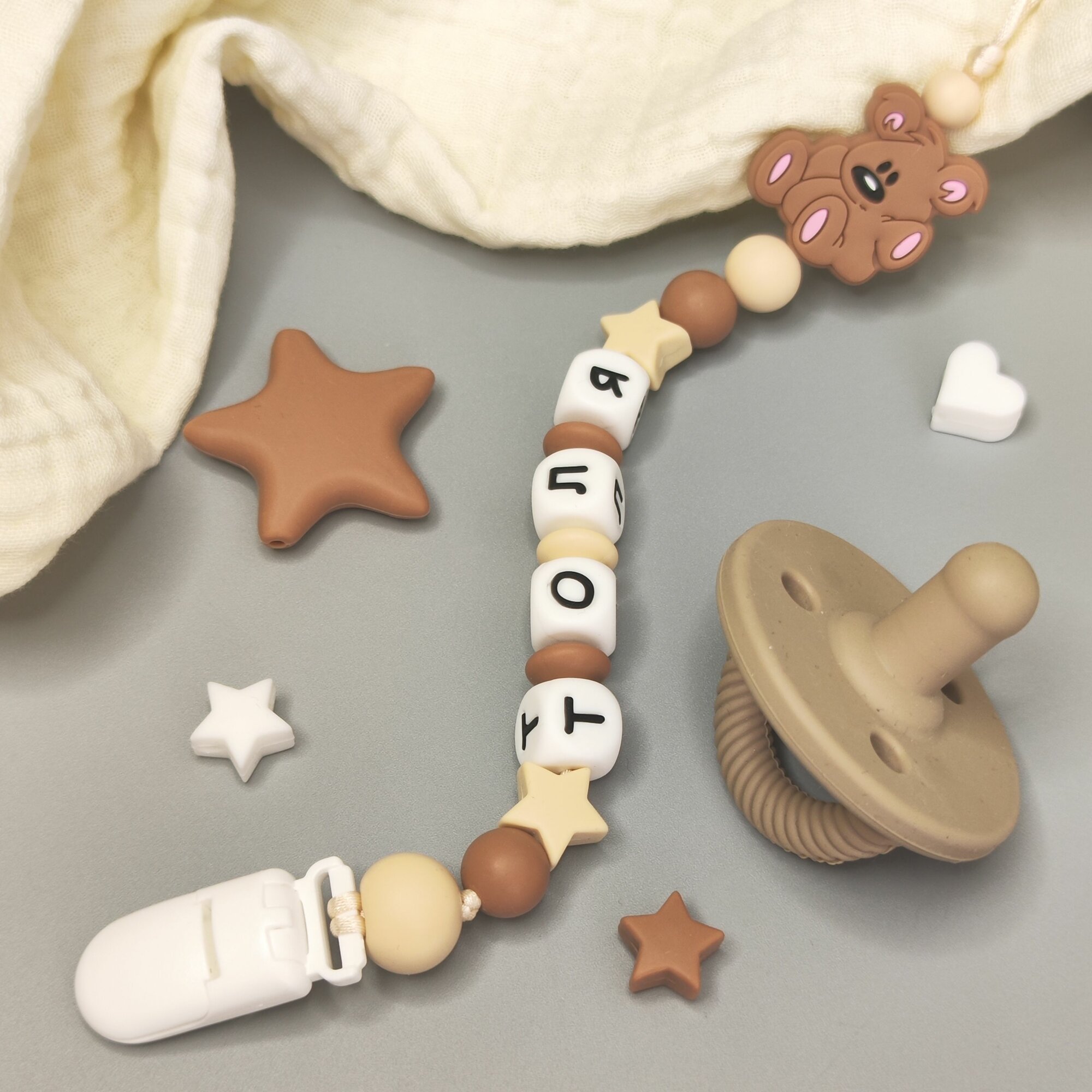 Именной держатель для пустышки - Анатолий, Толик, для новорожденных