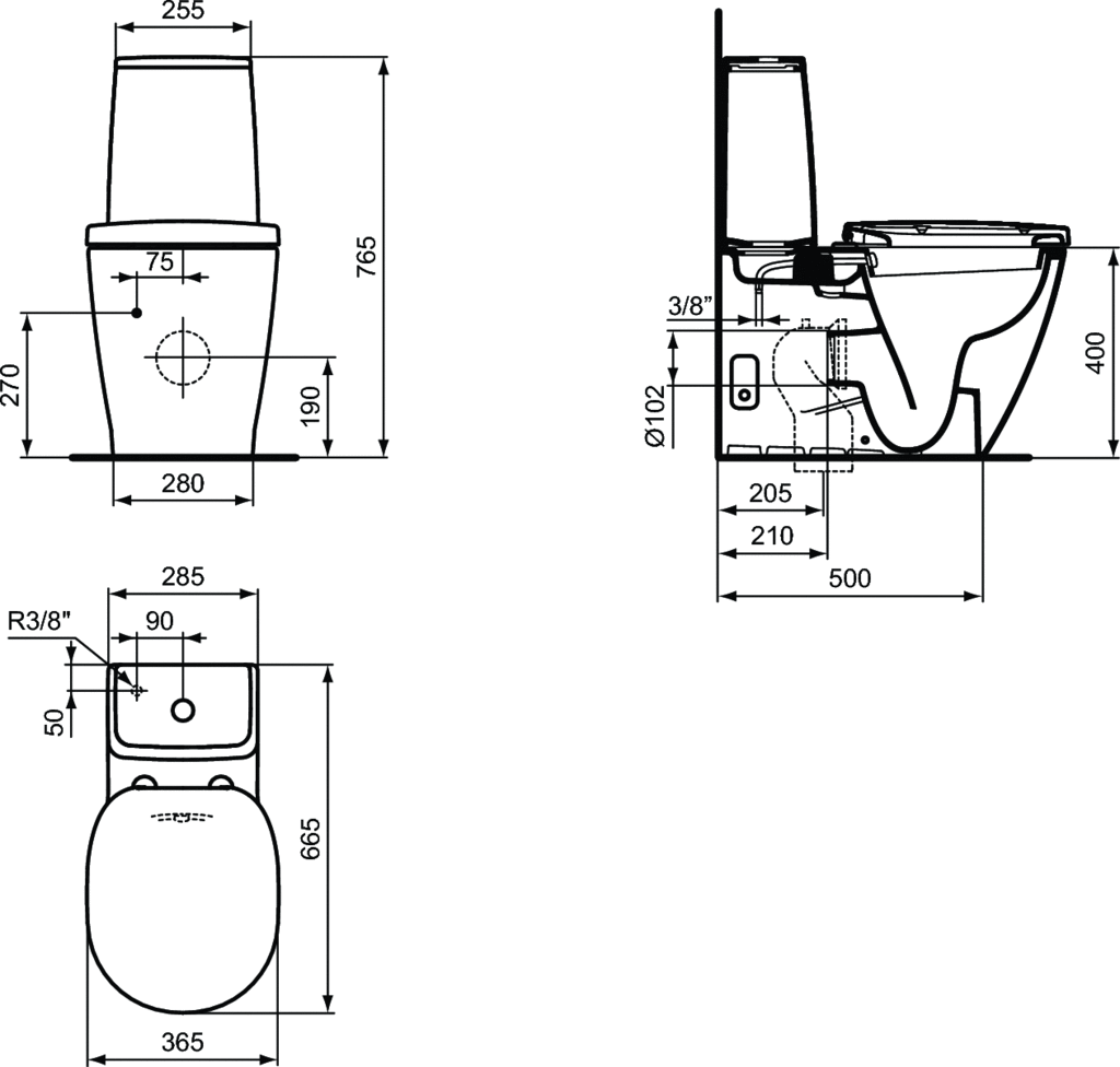 Унитаз-компакт Ideal Standard Connect E781701 с функцией биде