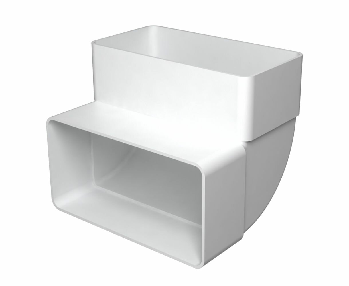 Вентиляционный отвод ERA 612КВП, ПВХ, 60x120, вертикальный, 90 градусов, белый