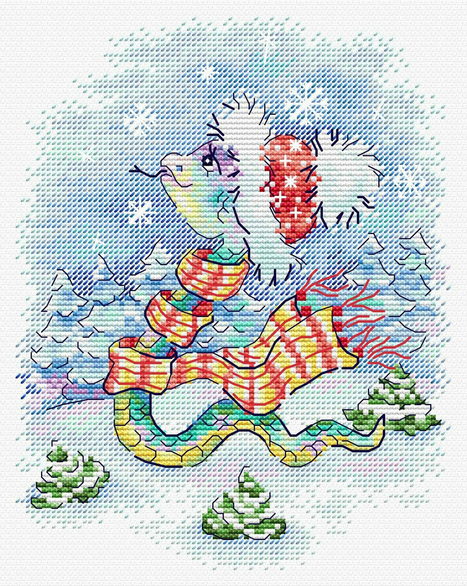 Вышивка Снежная прогулка 20x15 см.