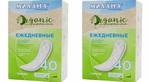 Милана прокладки ежедневные Дольче Софт Органик, 1 капля, 40 шт. в комплекте 2 упаковки по 40 шт