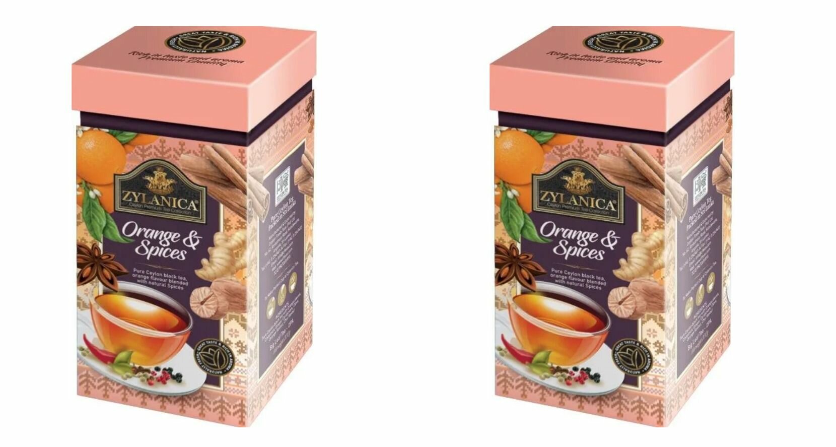 ZYLANICA Чай черный листовой, Ceylon Premium Collection, Orange&Spice, 200 гр, 2 уп