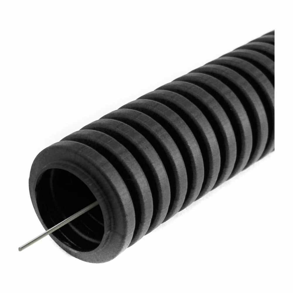 Промрукав Труба гофрированная ПВХ легкая 350 Н черная с/з д20 100 м PR01.0055