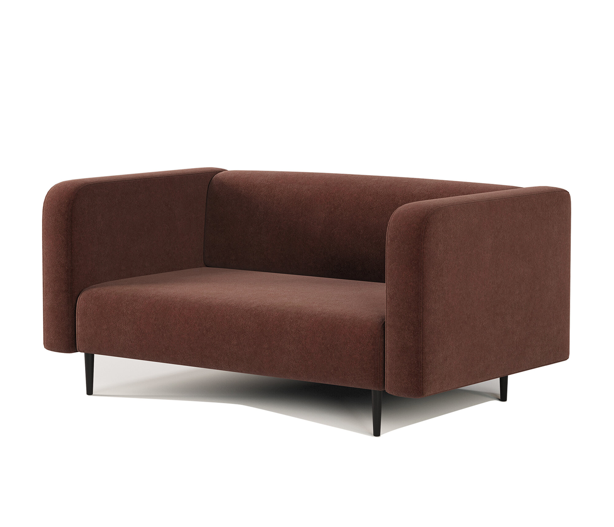 Диван прямой Шарм-Дизайн Акцент офисный, велюр Дрим шоколад, для дома, зоны ожидания, кухни, нераскладной