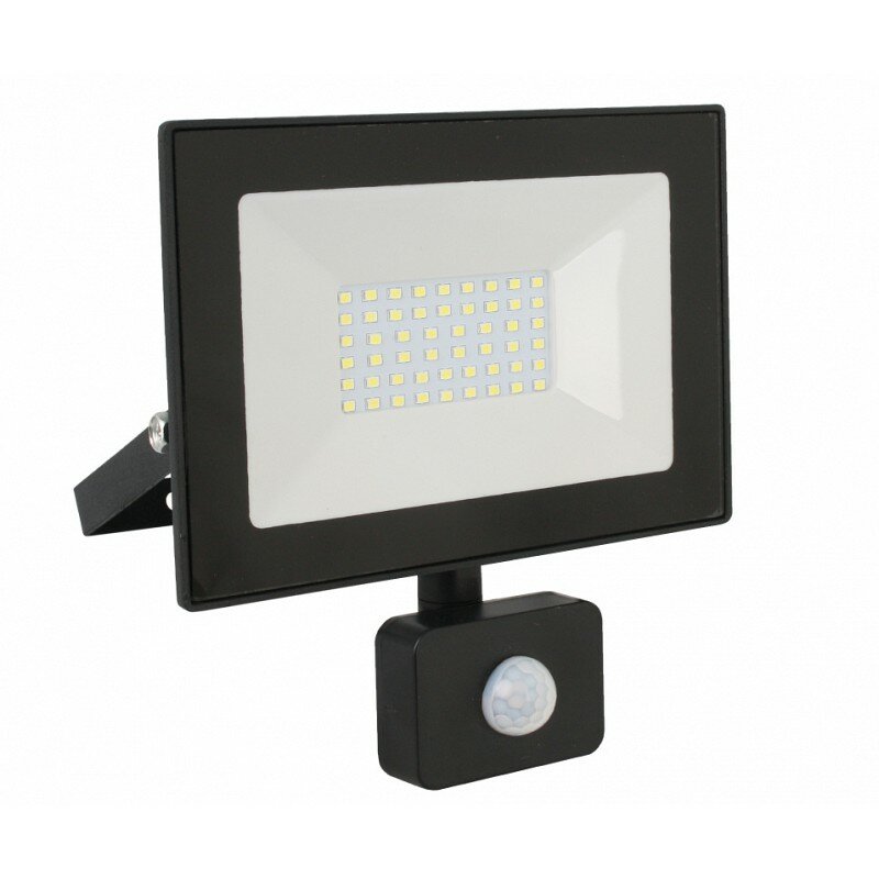 Ultraflash LFL-5002S C02 черный (LED прожектор с датчиком, 50 Вт, 230В, 6500К), цена за 1 шт.