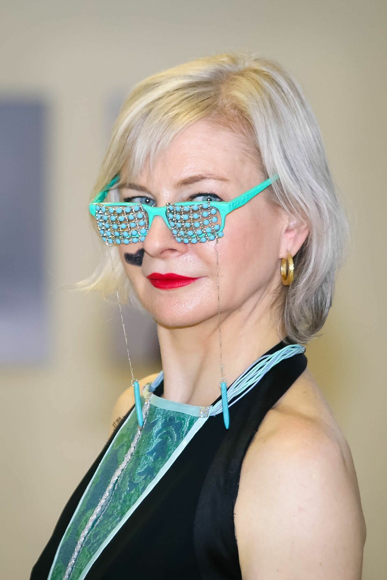 Очки карнавальные бирюзовые от бренда Lala Talyshkhanova Лала Талышханова, ручная работа, эксклюзив.