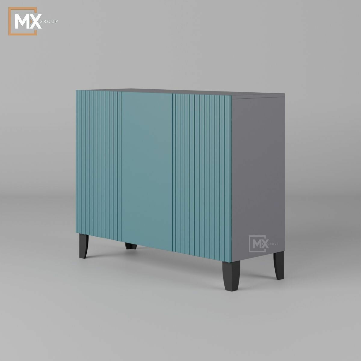 Комод Сириния серый графит ЛДСП /МДФ бриз матовый, на ножках, для гостиной, спальни, зала 1050х805х380 тэкс