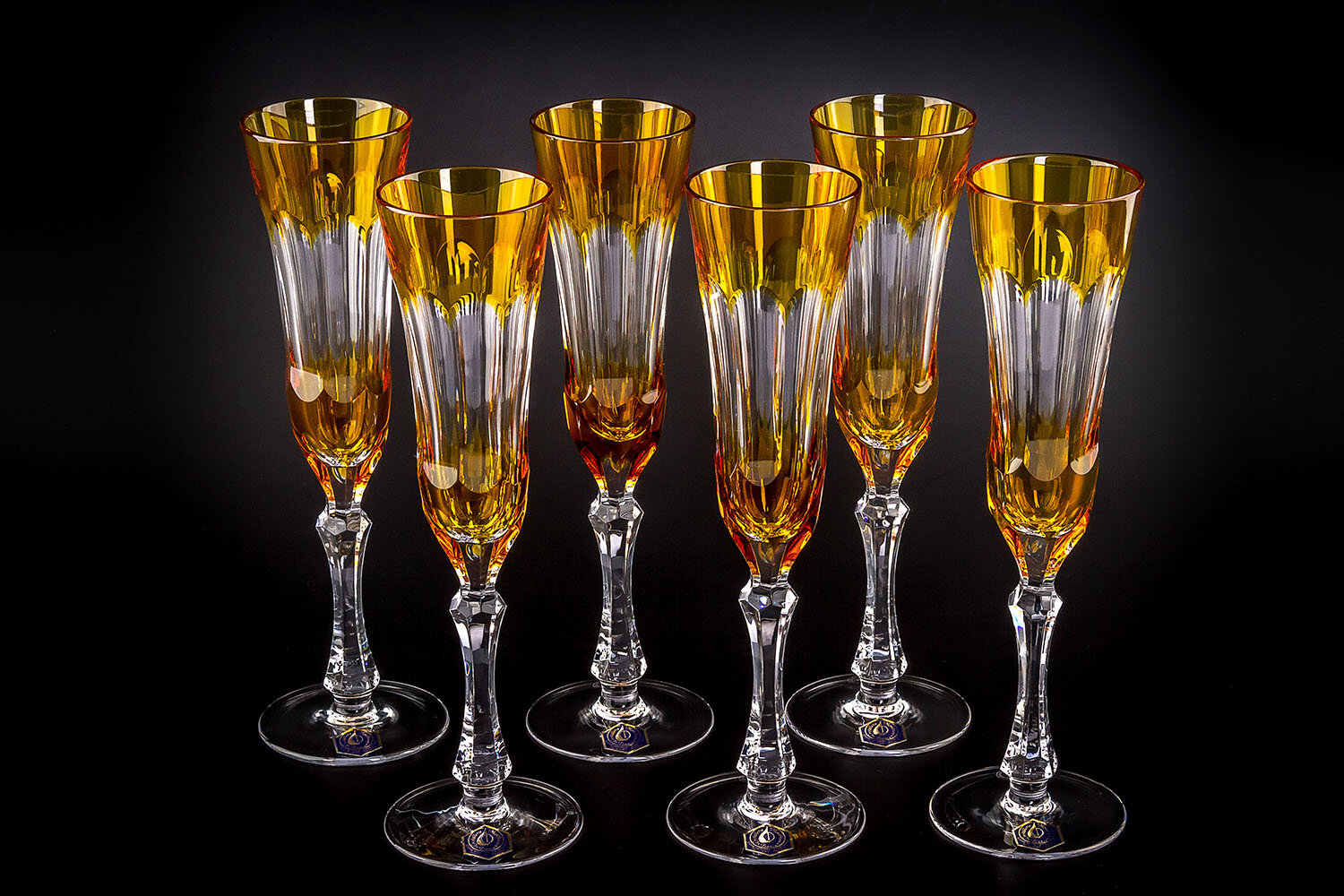 Бокал для шампанского, коллекция Токката, хрусталь, цвет янтарный CRISTALLERIE de MONTBRONN