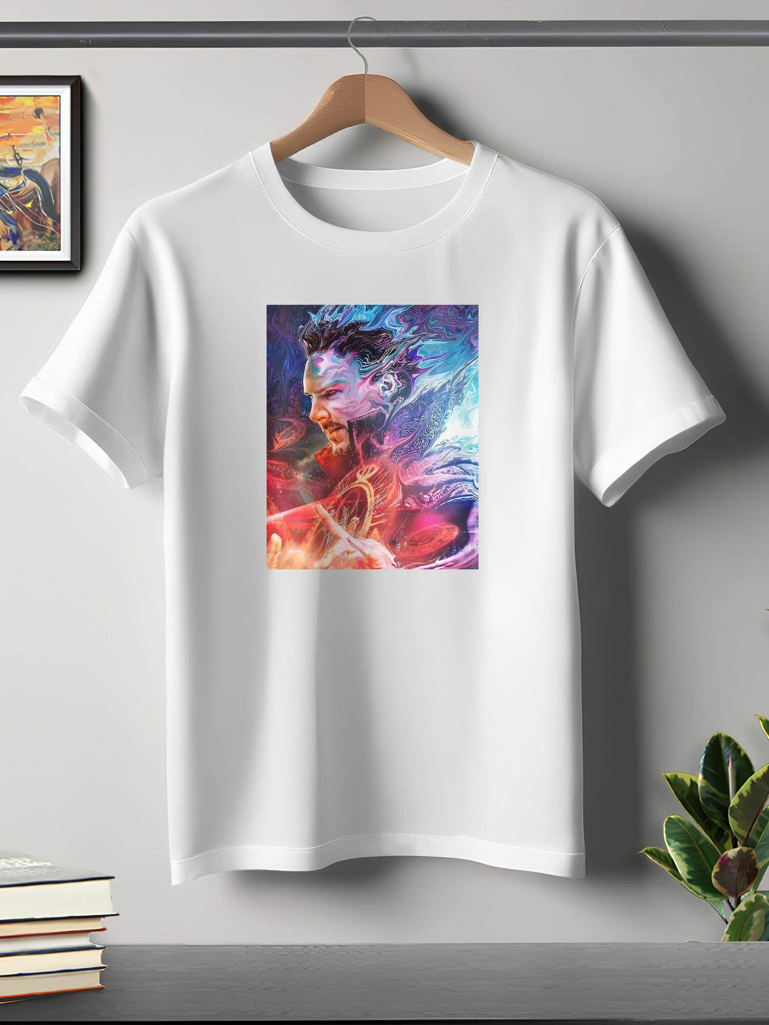 Футболка ONEQ унисекс 68-70 (6XL) размер с принтом Доктор Стрейнж, белая