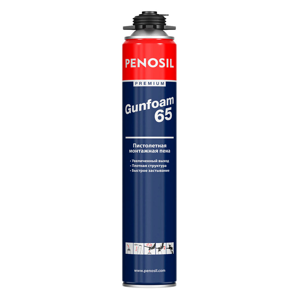 Пена монтажная профессиональная Penosil Premium Gunfoam 65 летняя 870 мл