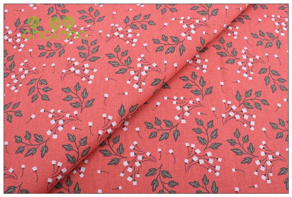 Chainho хлопковая ткань красный поплин 50x110cm, 1 piece