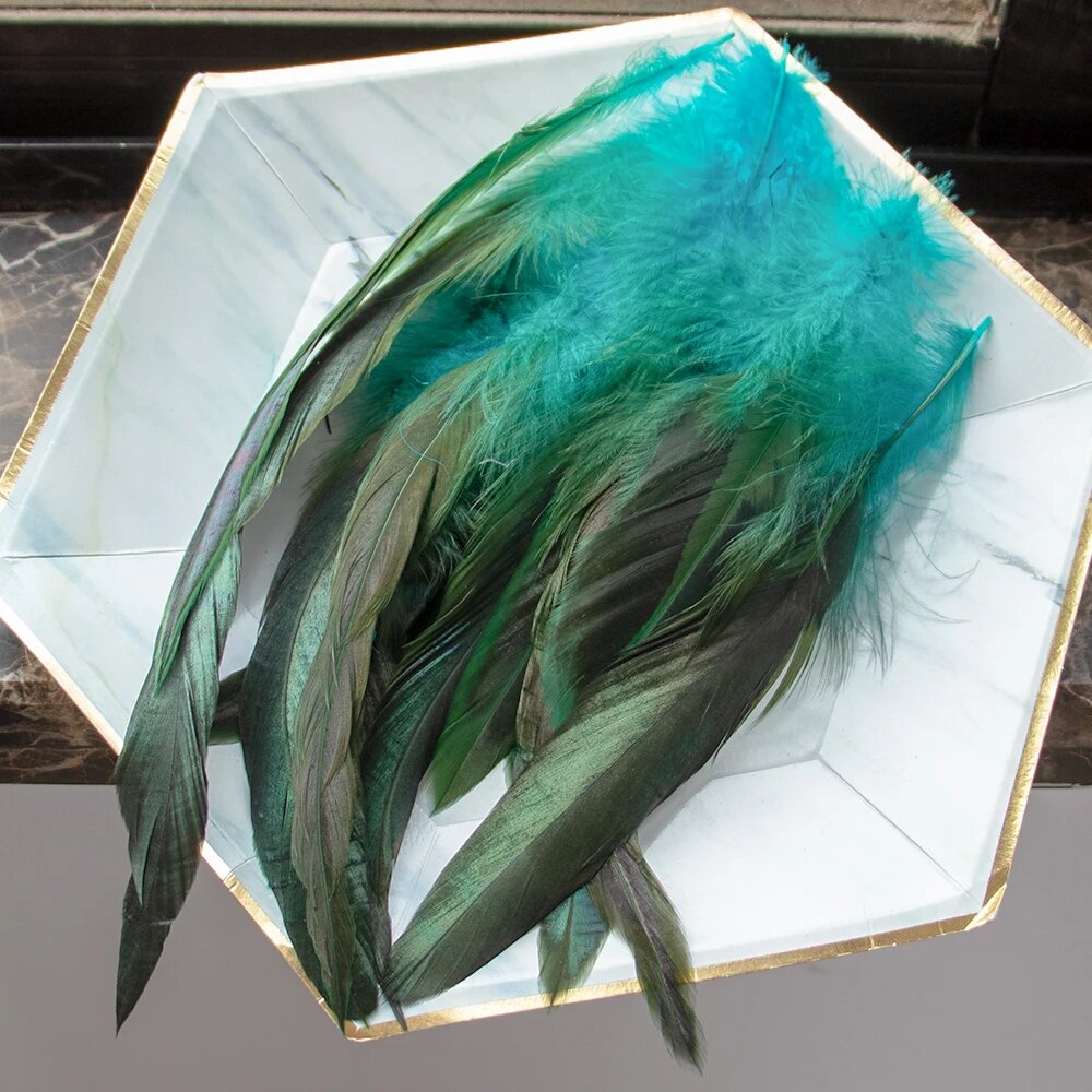 Перо фазана Lake Blue, 100 шт. для рукоделия
