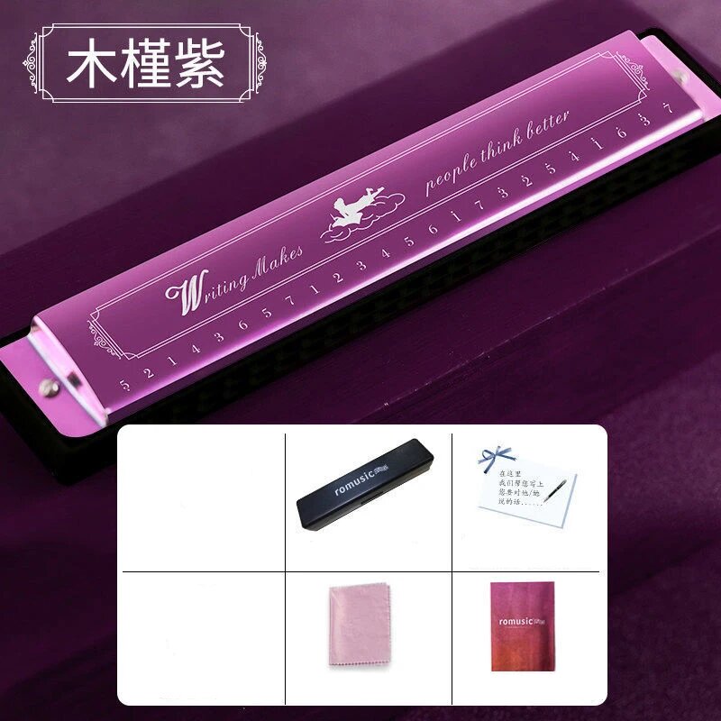 Хроматическая губная гармошка Easttop Hohner Kongsheng 24 отверстий Purple